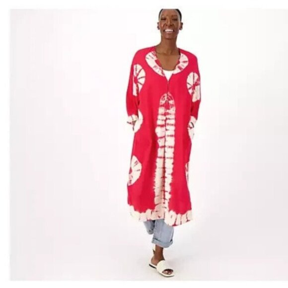 LOGO by Lori Goldstein | Tops | Logo By Lori Goldstein Medium Womens Top Beach To Street Red Tie ...